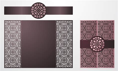 Modèle Vectoriel Ornementales Découpé Au Laser Luxe Greeting Card