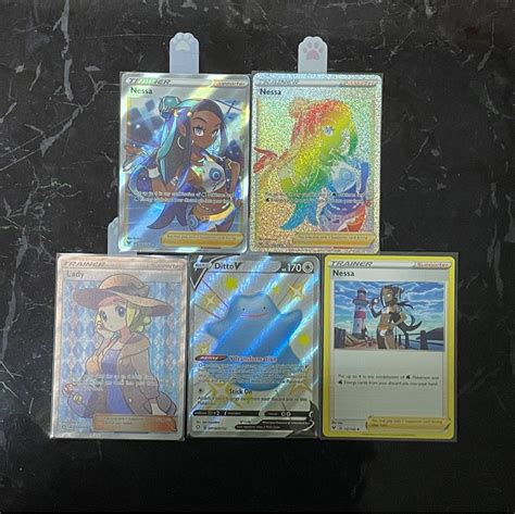 Set Pokemon Tcg Nessa Lady Ditto Trainer Rainbow Shiny Vivid Voltage