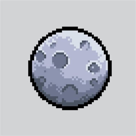 Premium Vector Pixel Art Illustration Space Moon Pixelated Moon Space