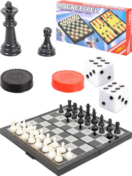 Характеристики Набор настольных игр 3 в 1 Пластиковые Нарды шашки