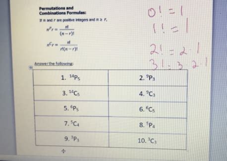 Solved Combinations Formulas Permutations And It Nt And Ir Are