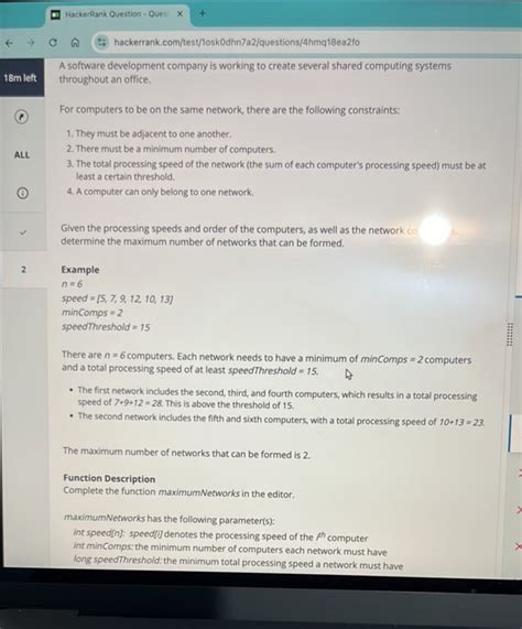 HackerRank Question Ques 18 M Left A Software StudyX