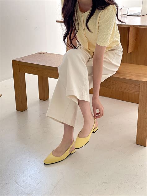 밴딩백스트랩 파스텔톤 플랫 슬링백 1cm