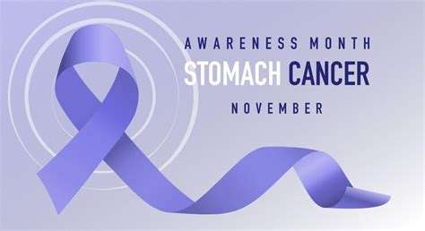위암 인식의 달 대 수리 컬러 리본 투명 한 배경에 고립입니다 포스터에 대 한 벡터 디자인 템플릿입니다 벡터 일러스트 레이 션 프리미엄 벡터