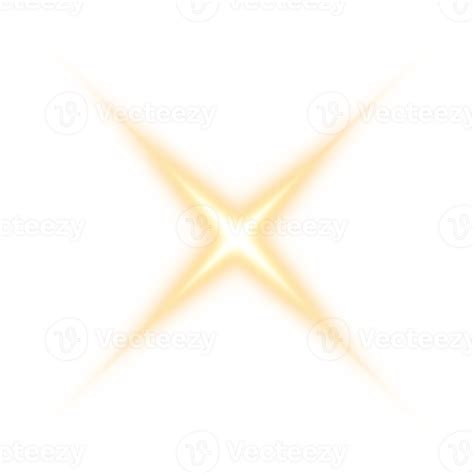 Golden Glowing Lights Effects Isolated Solar Flare With Beams And