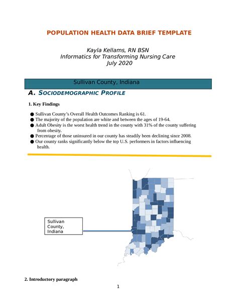 Population Health Data Brief Template Kayla Kellams Rn Bsn Informatics