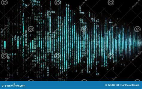 Binary Computer Matrix Code Data Stream Abstract Background Stock