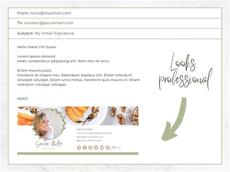 Health And Nutrition Email Signature Template Gmail And Etsy Serbia