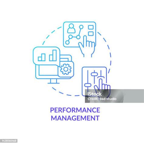 Performance Management Blue Gradient Concept Icon Stock Illustration