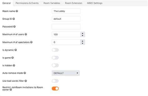 Smartfoxserver 2x Documentation Admintool Zoneconfigurator Room