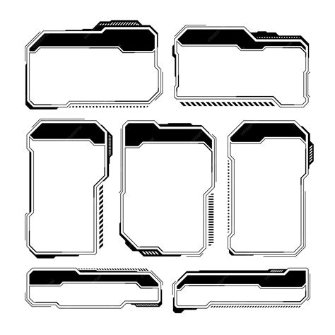 검은색 미래 Hud 또는 Ui 요소 Scifi 사용자 인터페이스 텍스트 상자 호출 경고 메시지 프레임 정보 상자 템플릿 디지털