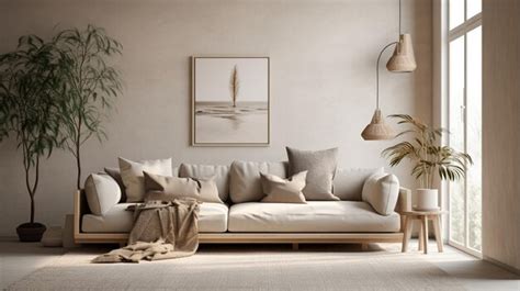 A Minimalist Scandinavian Living Room Showcasing A Monochromatic Color