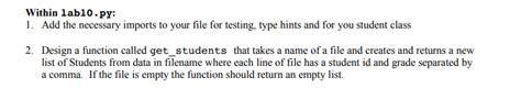 solved within lab10 py 1 add the necessary imports to your
