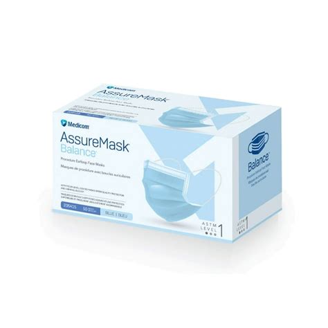 Medicom Assuremask Balance Astm Level 1 Disposable Face Masks Pack Of