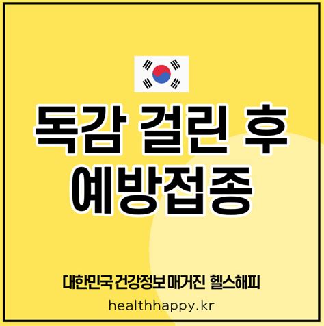 독감 걸린 후 예방접종 언제 맞아야 할까 Feat 효과는 있을까
