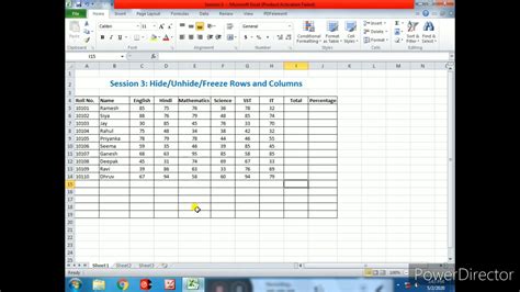 Session 3 Hideunhidefreeze Rows And Columns Youtube