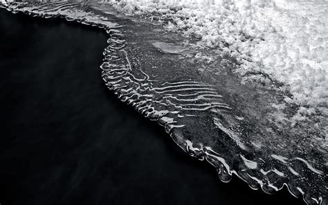 Playa Monocromo Mar Hielo Naturaleza Agua Paisaje Fondo De