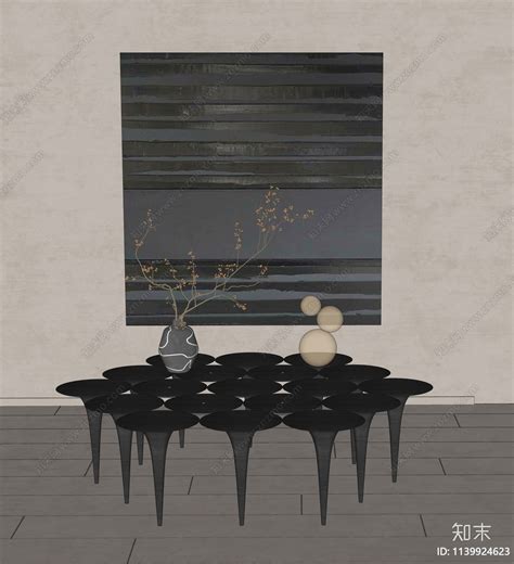 现代创意圆形茶几边几su模型下载【id 1139924623】 知末su模型网