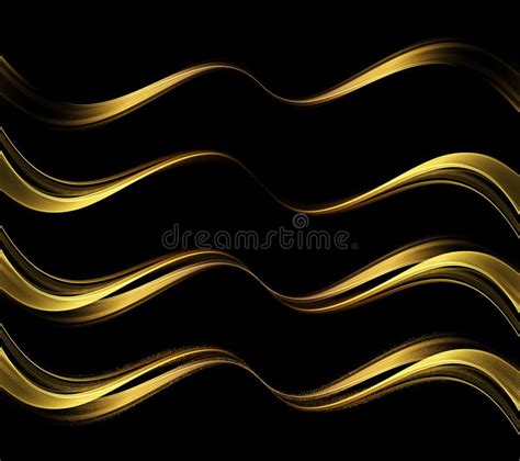 Abstract Gold Light Waves Shiny Golden Moving Lines Design Element