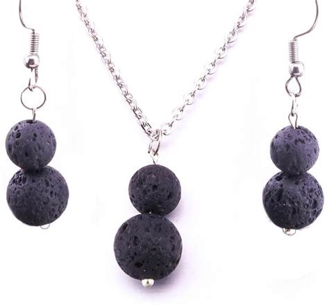 Lava Stone Diffuser Set Necklace And Earrings Earthroma