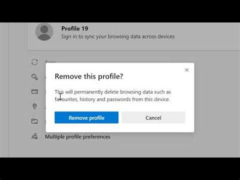 How To Remove A Profile In Microsoft Edge Chromium YouTube