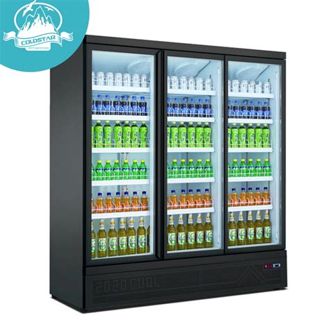 Triple Glass Door Cooler Commercial Fridge Supermarket Display
