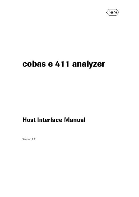 Pdf Cobas E411 Analyzer Host Interface Manual
