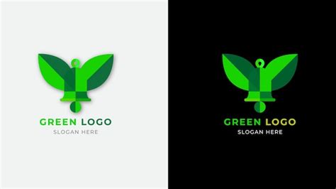 녹색 로고 디자인 에코 로고 프리미엄 벡터