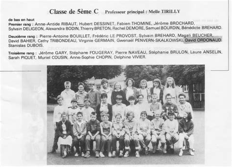 Photo De Classe 5eme C 1987 1988 De 1987 Collège Immaculée