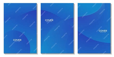 Premium Vector Abstract Flyers Set Blue Wave Gradient Background For Business