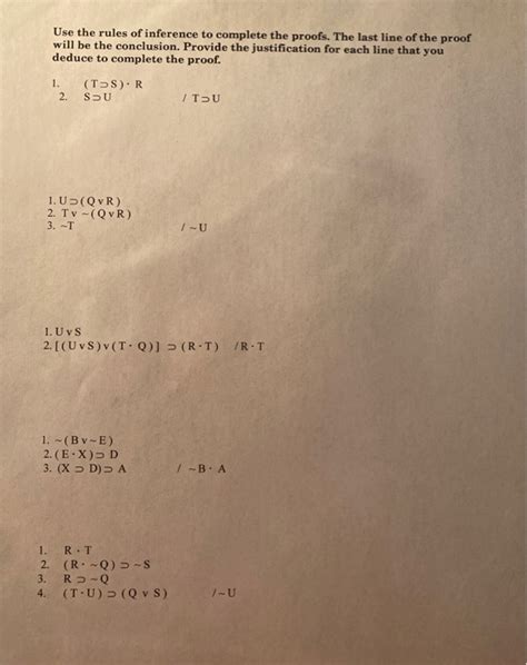 solved use the rules of inference to complete the proofs