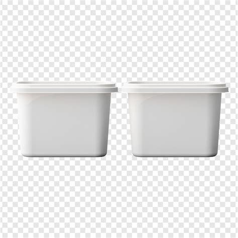 Premium Psd Two Plastic Containers With Lids That Say Yogurt
