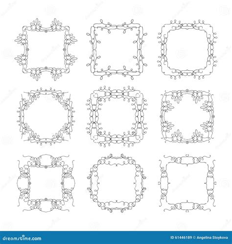 Hand Drawn Ornamental Borders And Frames Stock Vector Illustration Of