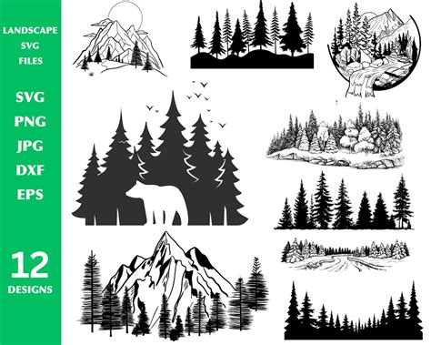 Landscape Svg Bundle Landscape Png Bundle Landscape Svg Nature Scene Svg Files For Cricut