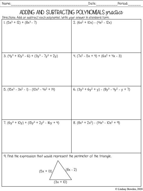 Adding Subtracting And Multiplying Polynomials Worksheet Printable Word Searches