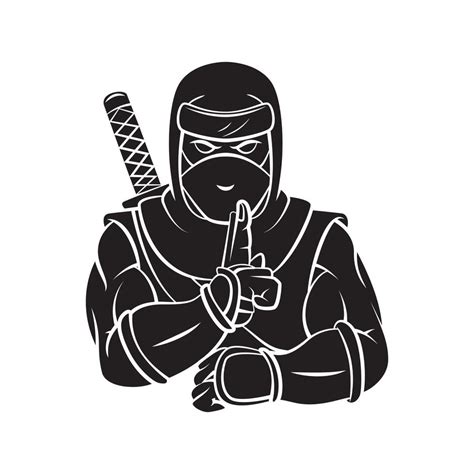 Black Silhouette Of Ninja Symbol 20121990 Vector Art At Vecteezy