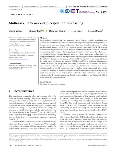 PDF Multitask Framework Of Precipitation Nowcasting