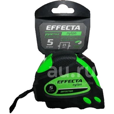 Рулетка Effecta Nylon -5м/25 мм с магнитом, автостопом, лентой нейлон ...