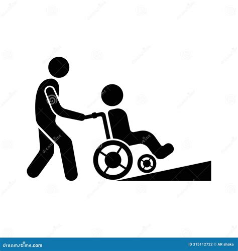 Simple Wheelchair Symbol Iconillustration Design Template Stock Vector