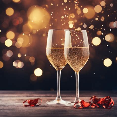 Premium Ai Image Two Glasses Of Champagne