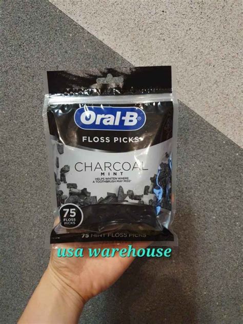 Jual Oral B Charcoal Mint Arctic Peppermint Dental Floss Pick 75
