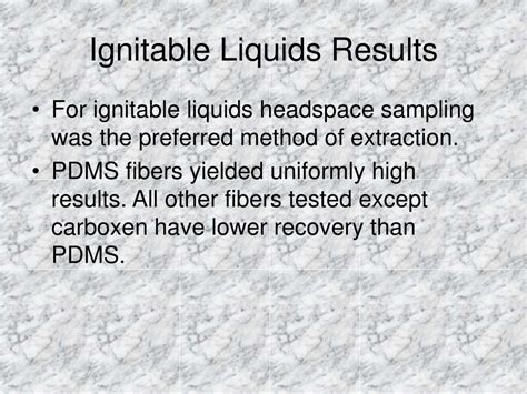 Ppt Application Of Solid Phase Microextraction To The Recovery Of