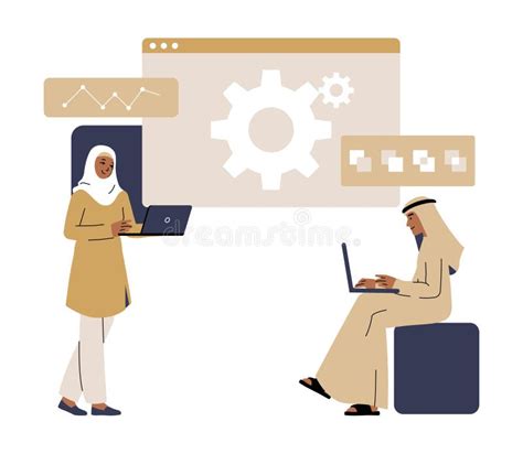 Tech Collaboration In Flat Vector Illustration Symbolizing Digital Teamwork Remote Work And