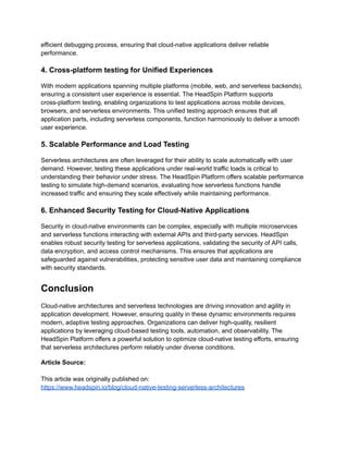 Enhancing Serverless Architecture With Cloud Native Testing Pdf