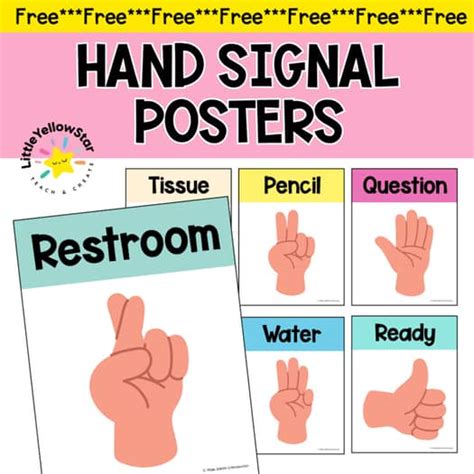 Classroom Procedure Hand Signal Posters For Classroom Management
