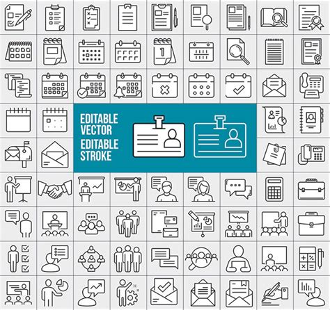 Office Icons Svg Png Ai Eps File Types Vector Editable Line Icons