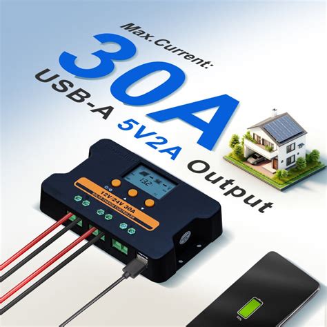 Upgraded 30a Pwm Solar Charge Controller Regulator With Dual Usb Port 12v 24v Autoswitch Eco