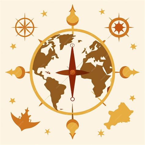 Antique Map Background Compass Designs And Navigation Tools Premium