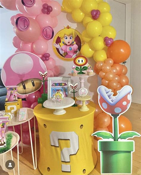 Princess Peaches Birthday Party Ideas Photo 2 Of 8 Princess Peach Party Peach Party