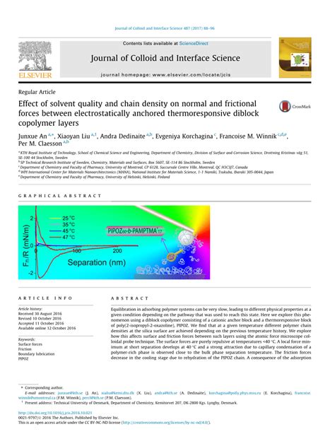 Pdf Effect Of Solvent Quality And Chain Density On Normal And